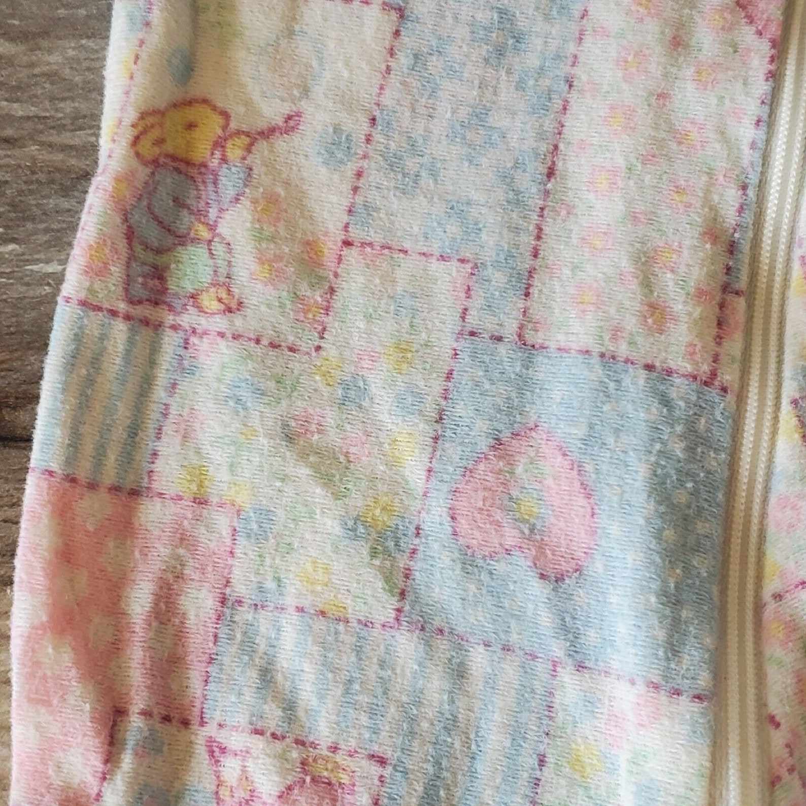 Vintage Patchwork Peter Rabbit Flannel Footie Sleeper Pajamas Baby Girl ...