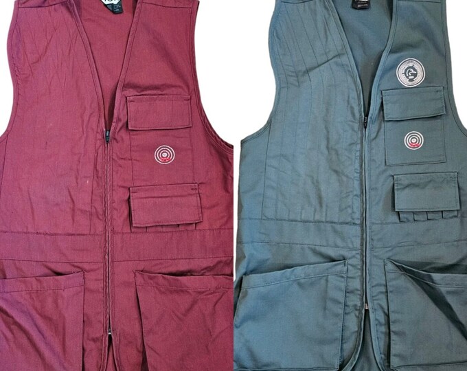 Vintage Lot of 2 10X Mens Hunting Shooting Outdoor Vest Size Medium Red ...