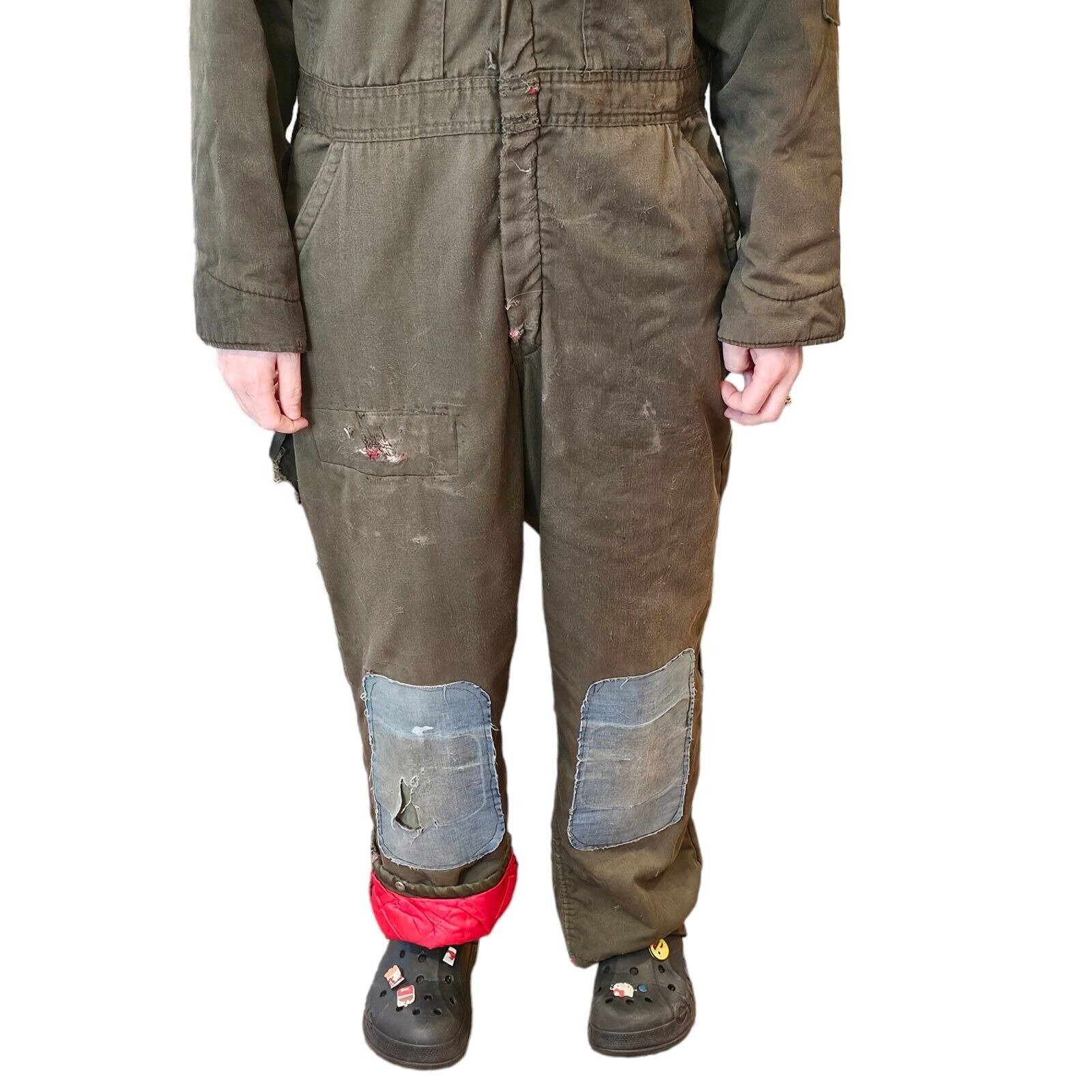 Vintage 60s Army Green Coveralls Thrashed Streetwear Small Workwear ...