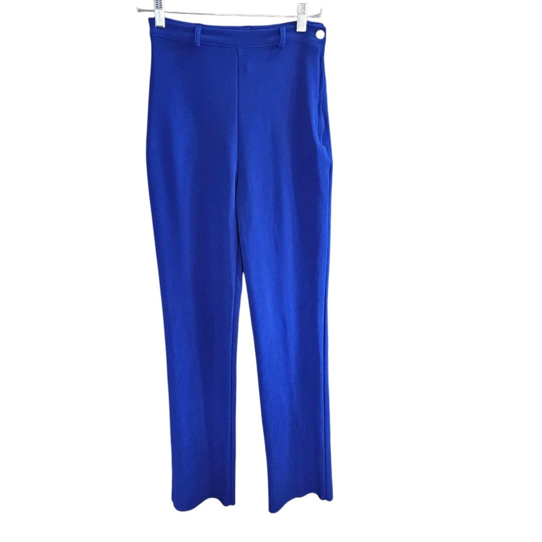 Vintage Womens Western Ranch Show Pants Cobalt Blue Slinky Knit Size XS ...