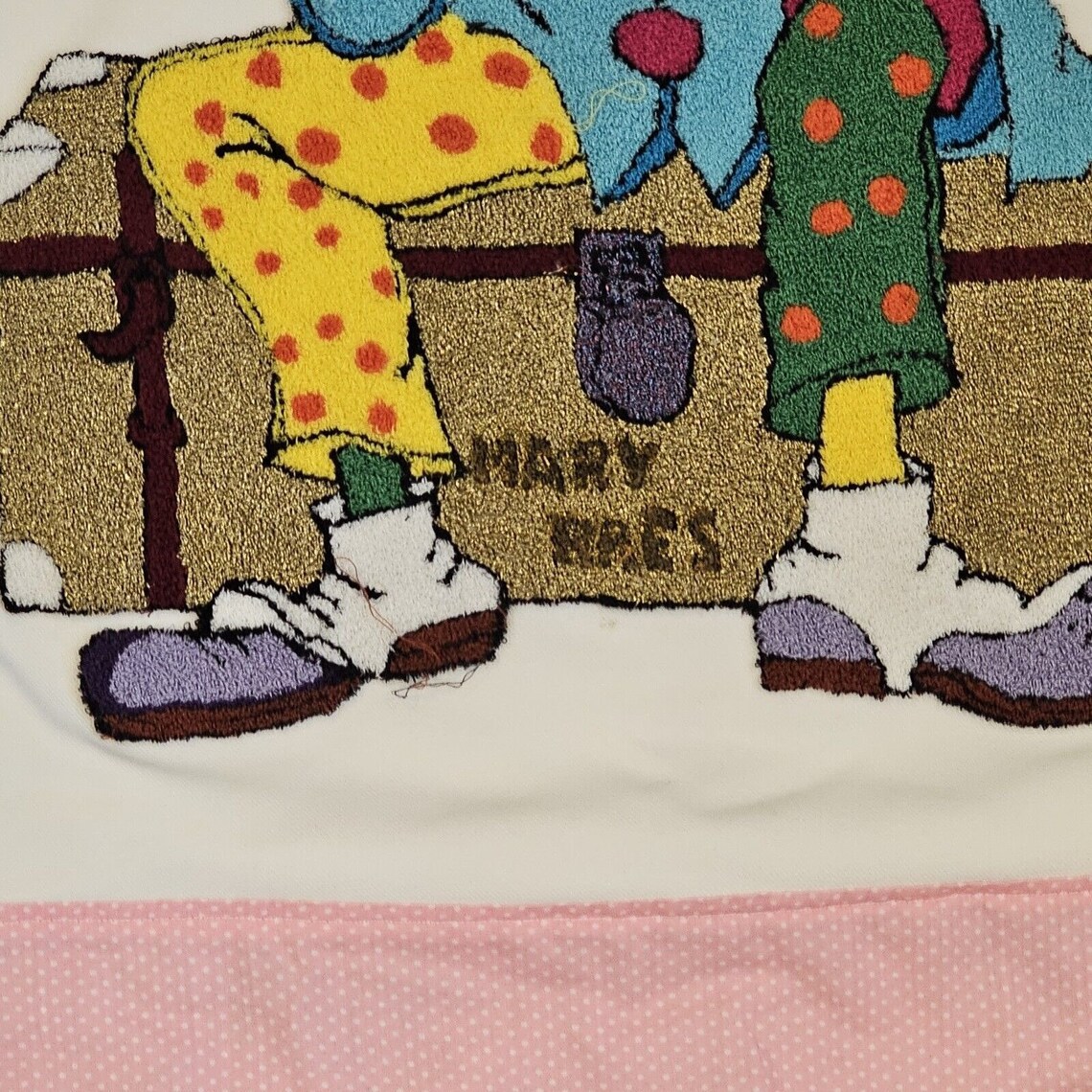 Vintage 80s Clown Kids Quilt Patchwork Applique 40x60 Baby Tummy Time ...