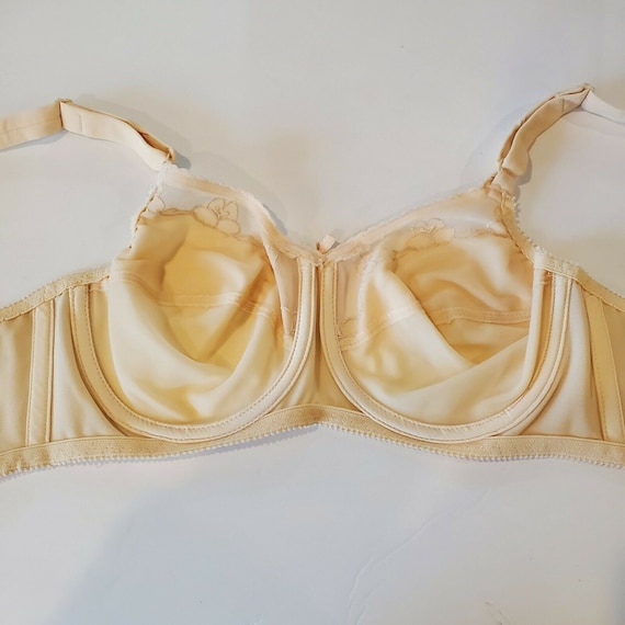 Vintage 60s Bra Beige Original Full Coverage 32D Pinu… - Gem