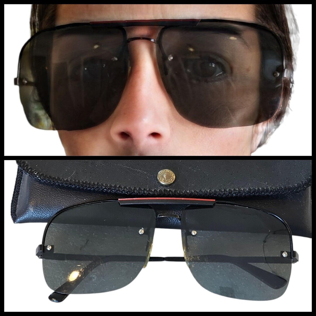 80s Pilot Aviator Lifeguard Prop Sunglasses FRAMES ONLY Black Red ...