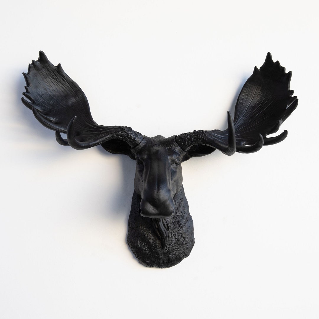 Faux Taxidermy Moose Head Wall Mount - Wall Decor - Black - M1717 - Etsy