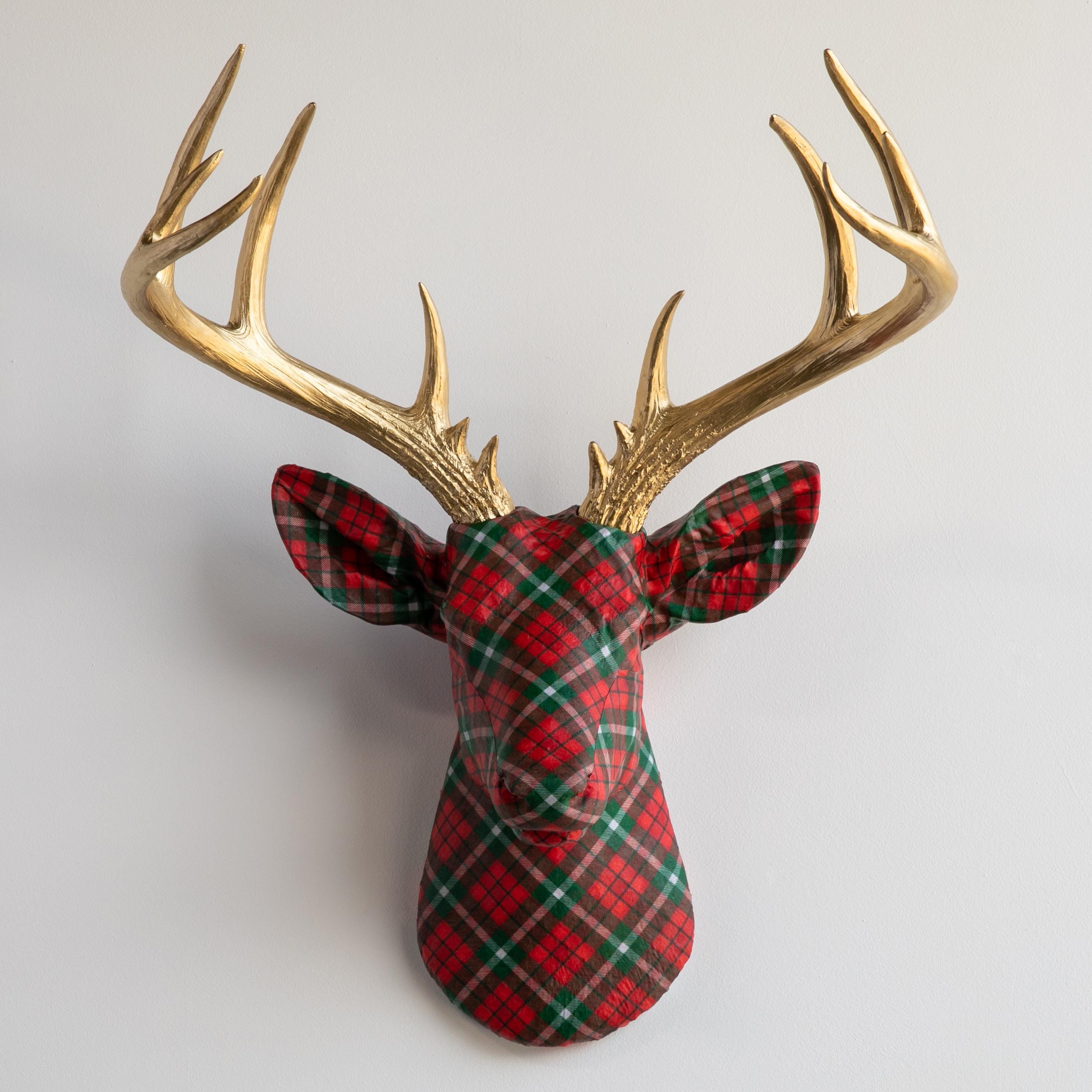 Fabric Deer Head Wall Mount