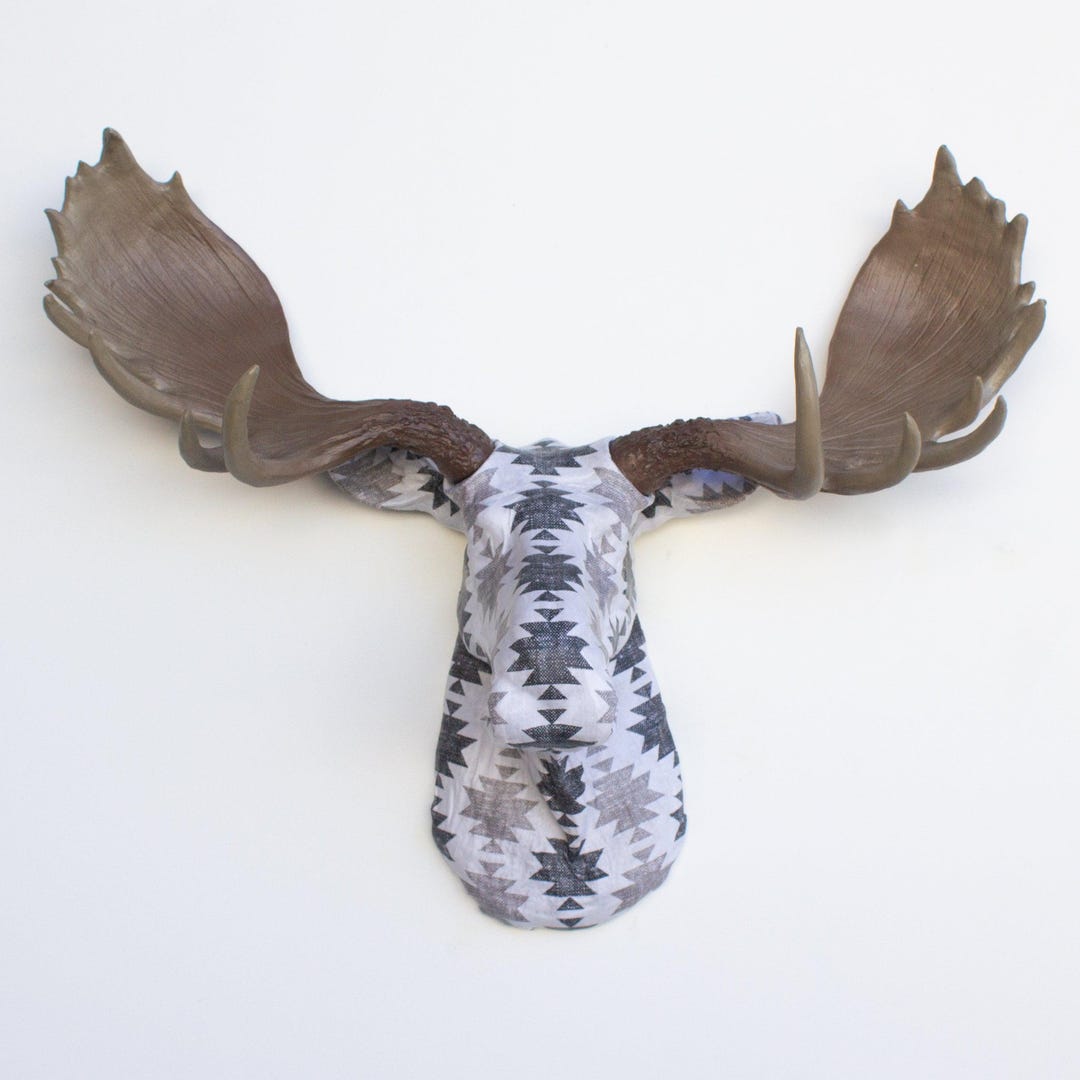 Faux Taxidermy Moose Head Fabric Wall Mount - Wall Decor - Southwest ...