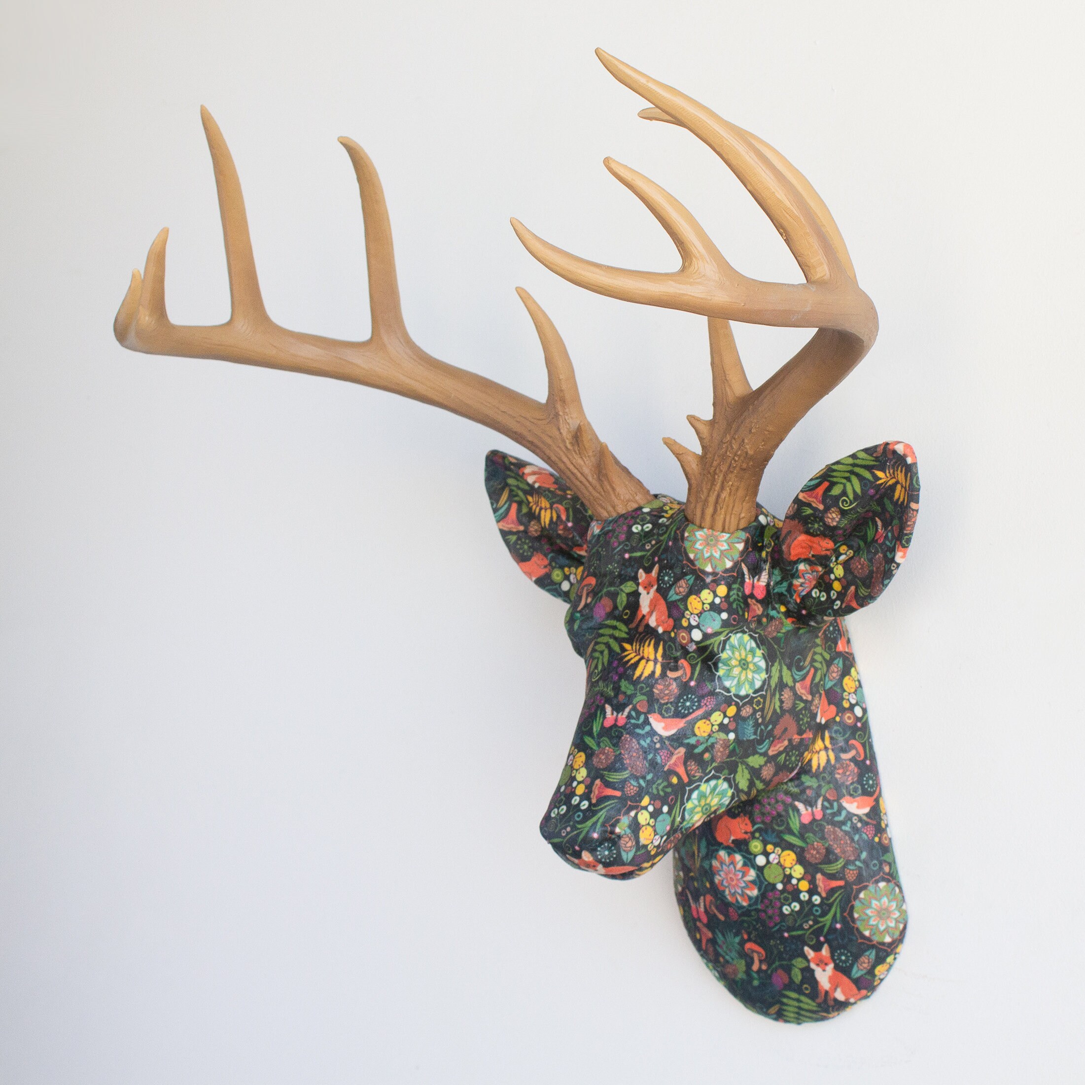 Faux Taxidermy Deer Head Fabric Wall Mount Wall Decor | Etsy
