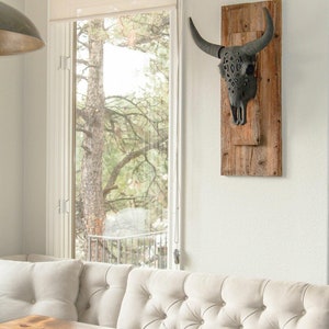 Faux Taxidermy Decorative Carved Bison Skull - Wall Decor - White and ...