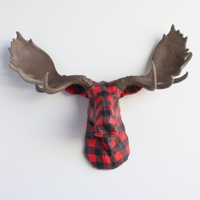 Faux Taxidermy Moose Head Fabric Wall Mount Wall Decor - Etsy