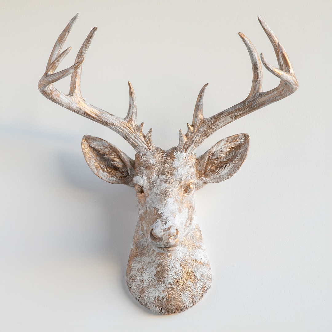 Faux Taxidermy Large Deer Head Wall Mount - Wall Decor - Shabby Chic ...