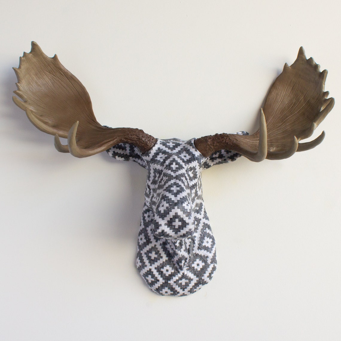 Faux Taxidermy Moose Head Fabric Wall Mount Wall Decor | Etsy