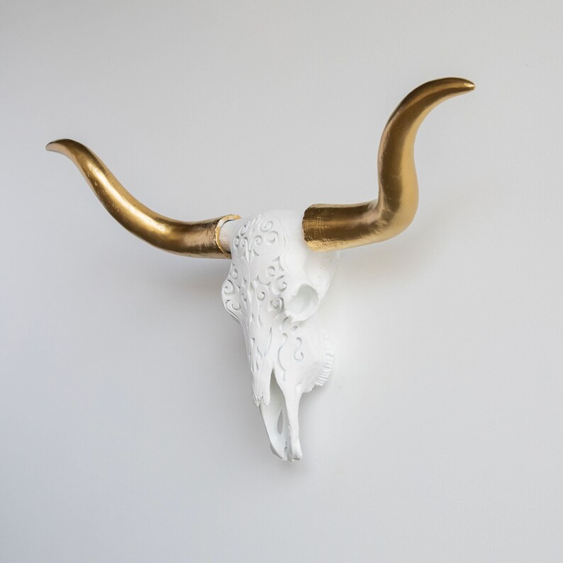Faux Taxidermy Carved Texas Longhorn Skull Wall Mount Wall - Etsy