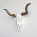 Faux Taxidermy Texas Longhorn Skull Mount Wall Decor White and Copper ...
