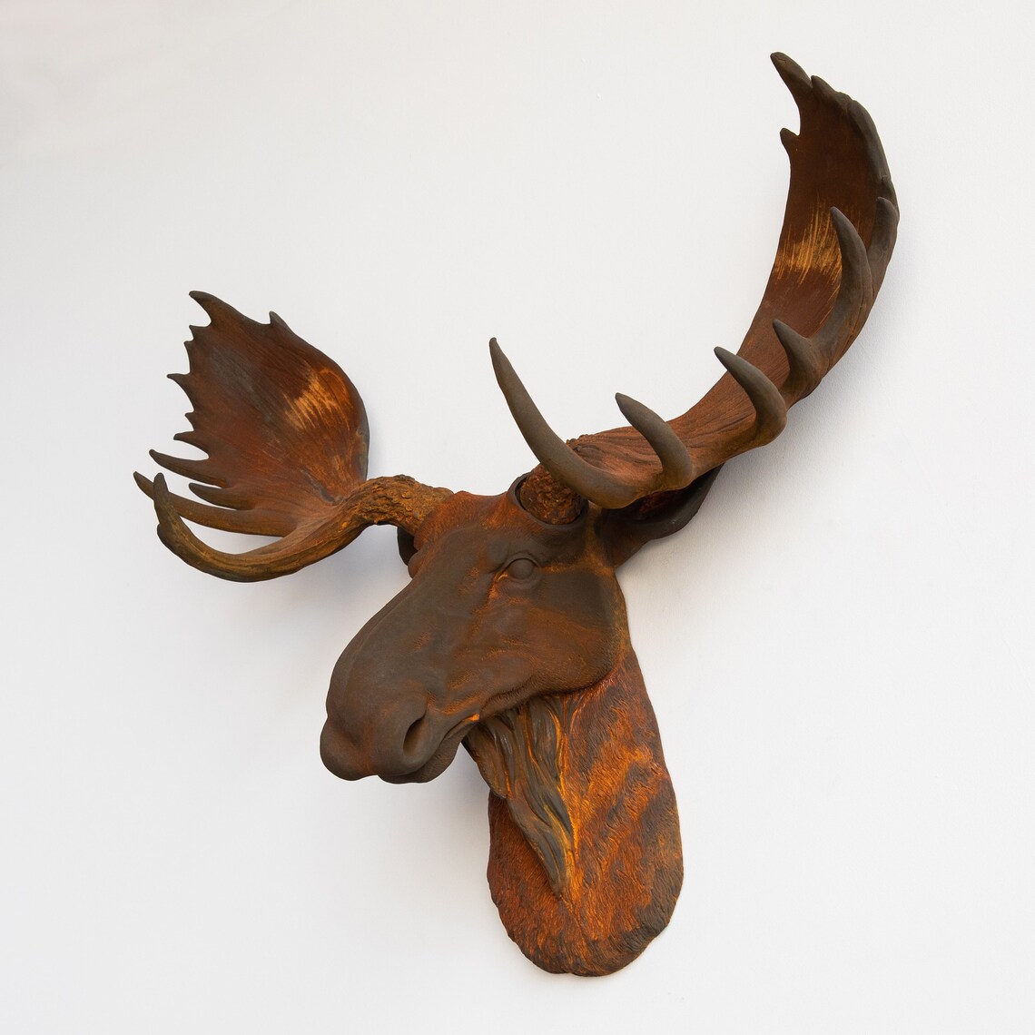 Faux Taxidermy Moose Head Wall Mount - Wall Decor - Rust - M7373 - Etsy
