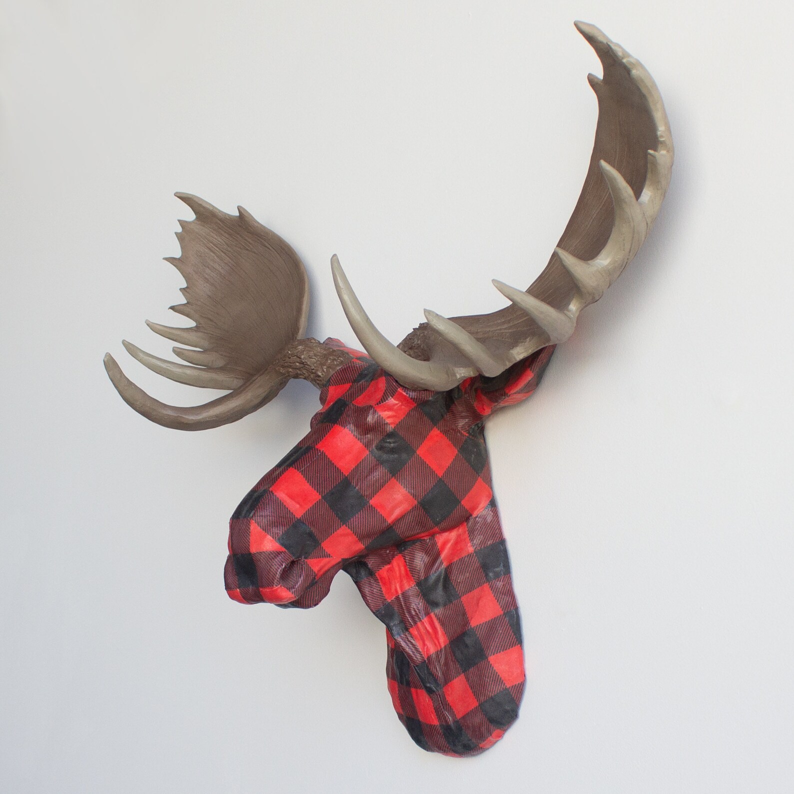 Faux Taxidermy Moose Head Fabric Wall Mount Wall Decor - Etsy