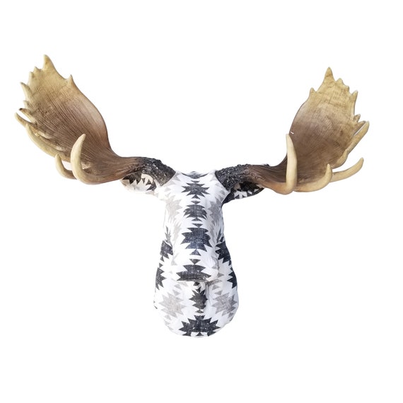 Faux Taxidermy Moose Head Fabric Wall Mount Wall Decor | Etsy