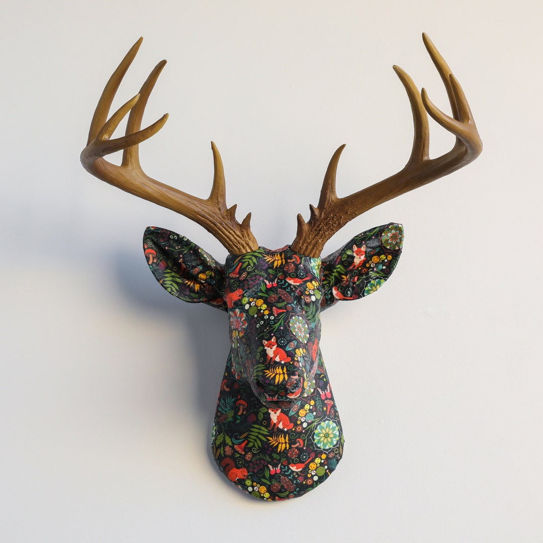 Faux Taxidermy Deer Head Fabric Wall Mount - Wall Decor - Woodland ...