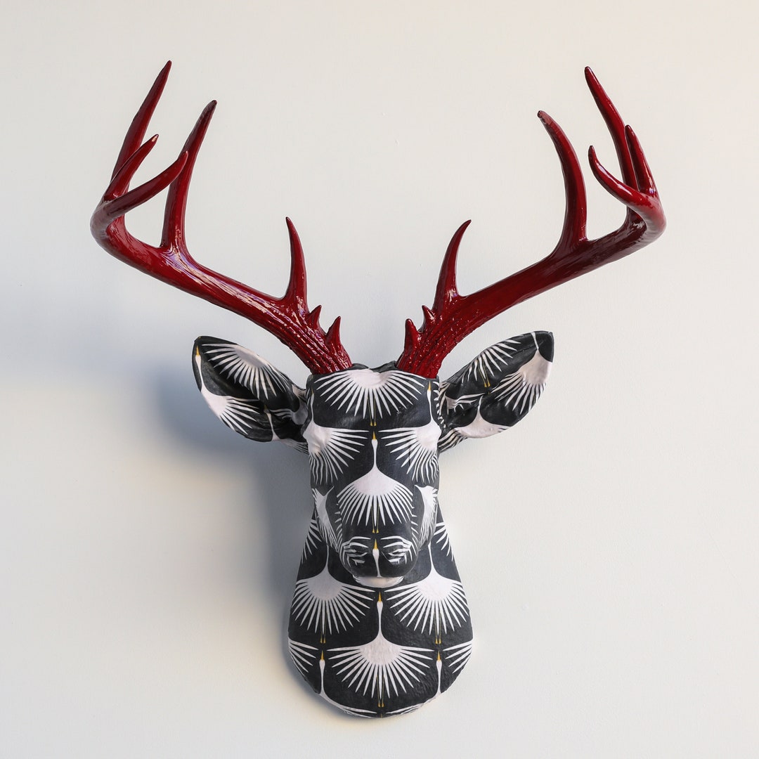 Faux Taxidermy Deer Head Fabric Wall Mount Wall Decor the - Etsy