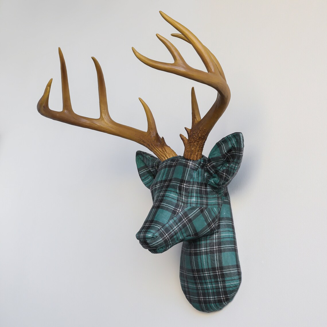 Faux Taxidermy Deer Head Fabric Wall Mount Wall Decor Pine - Etsy