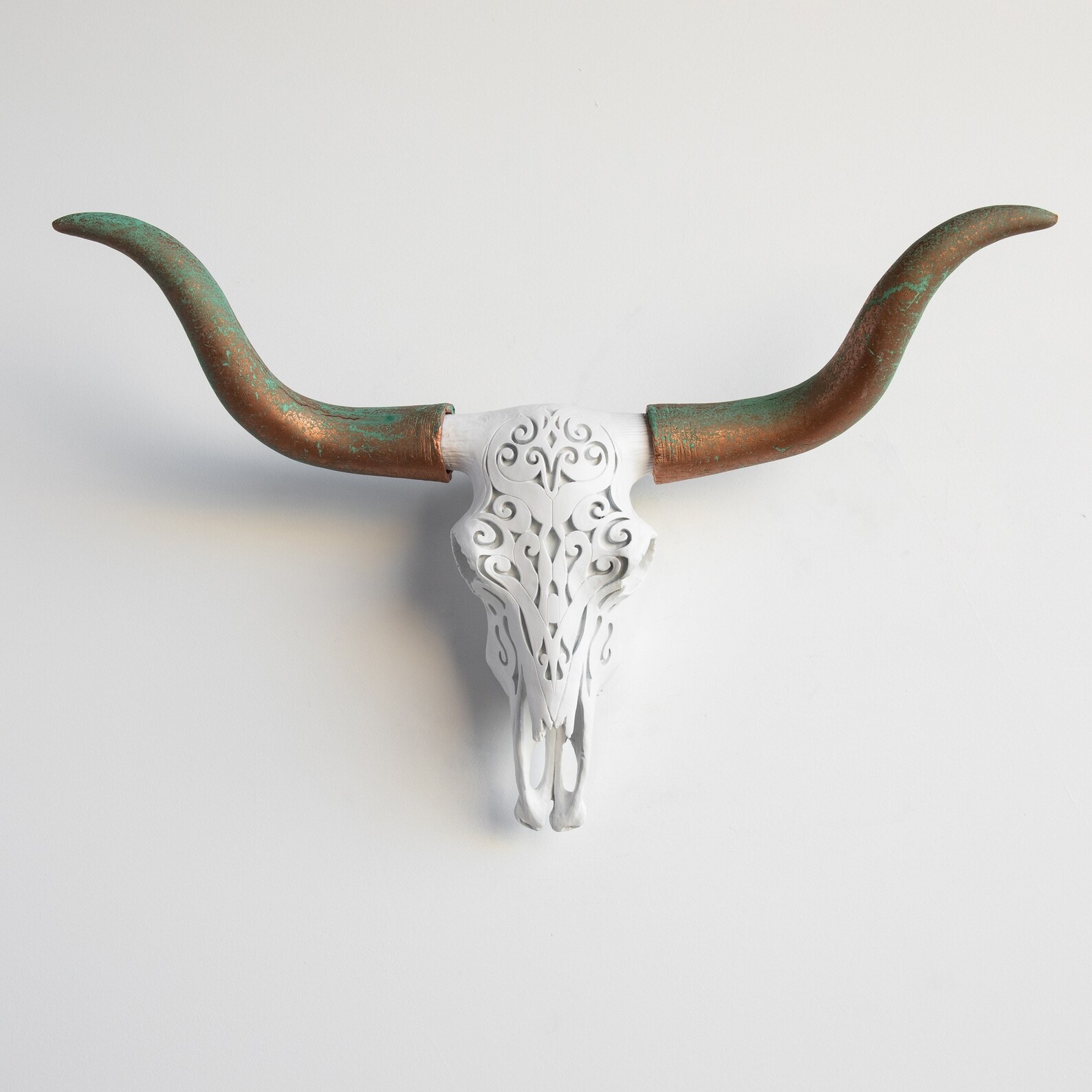 Faux Taxidermy Carved Texas Longhorn Skull Wall Mount Wall - Etsy UK