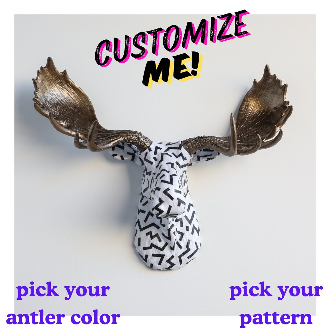 Design Your Own Fabric Moose Head – Faux Taxidermy Wall Mount – Pick ...