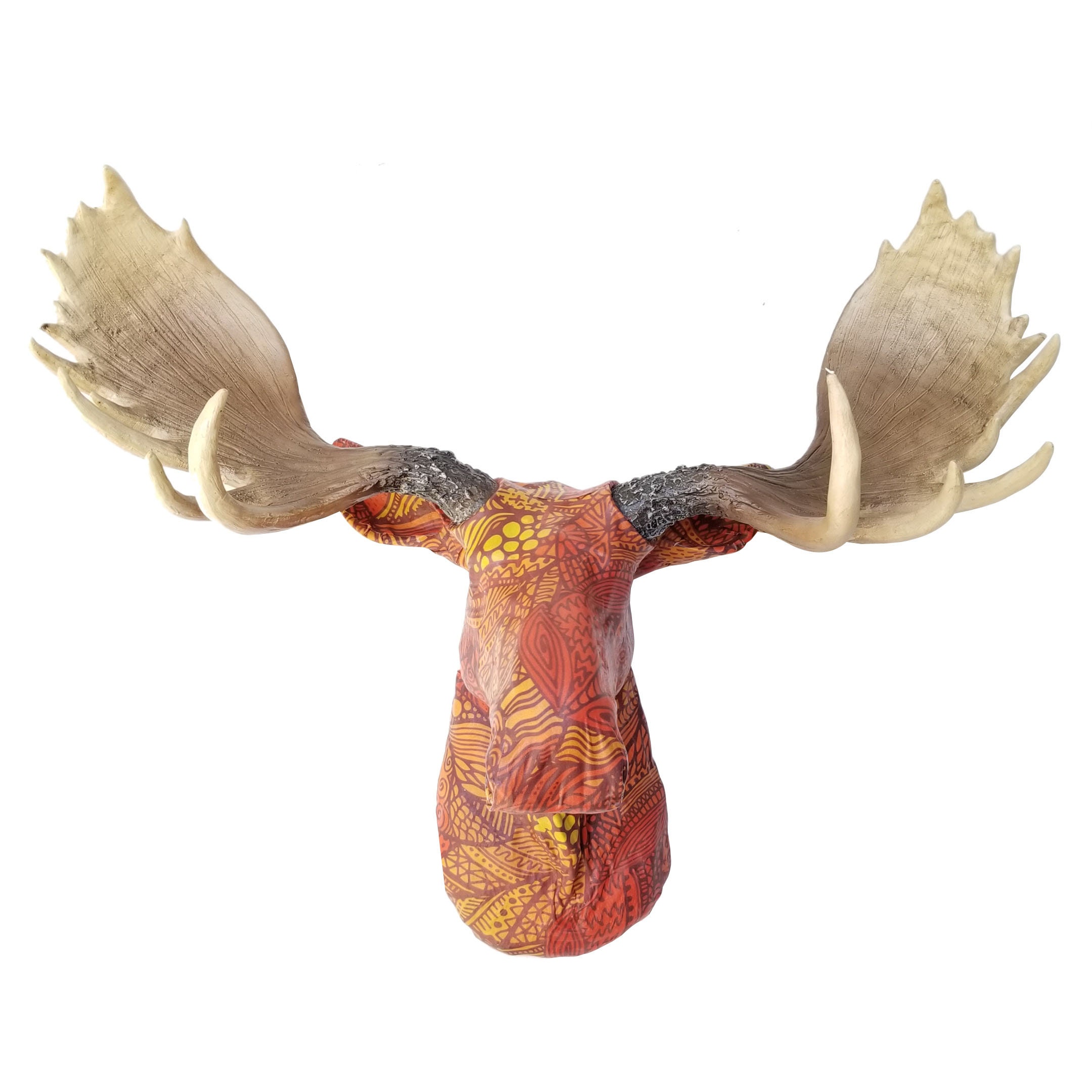 Fabric Moose Head Warm Colored Abstract Pattern Fabric Moose | Etsy