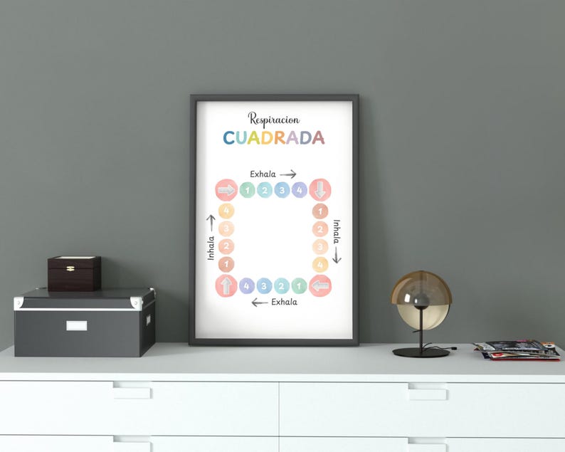 Box Breathing Poster, Kids Calm Down Corner, Montessori Classroom ...