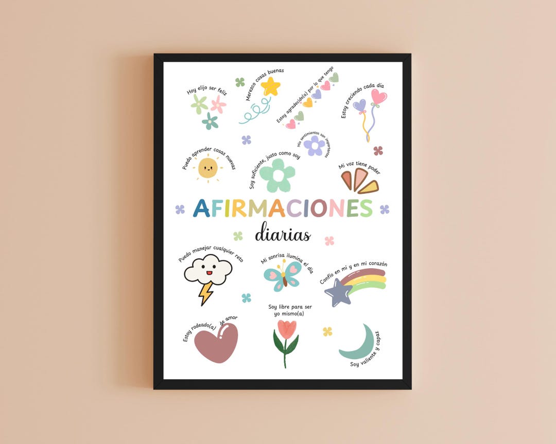 Spanish Daily Affirmations Poster, Kids Room Decor (printable) - Etsy