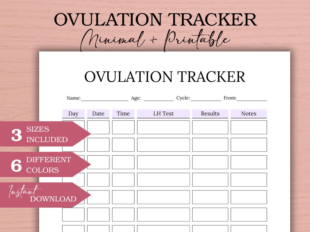 Ovulation Tracker Printable, Fertility and Cycle Tracking Chart ...