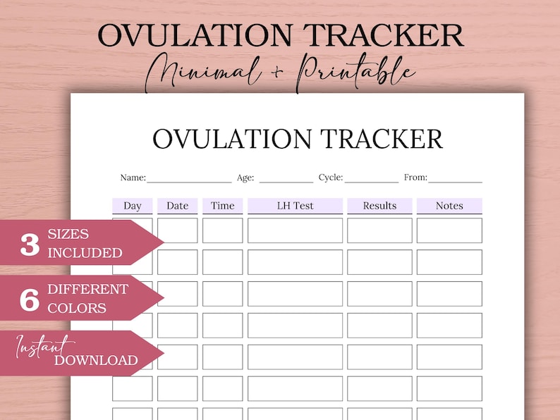 Ovulation Tracker Printable, Fertility and Cycle Tracking Chart ...