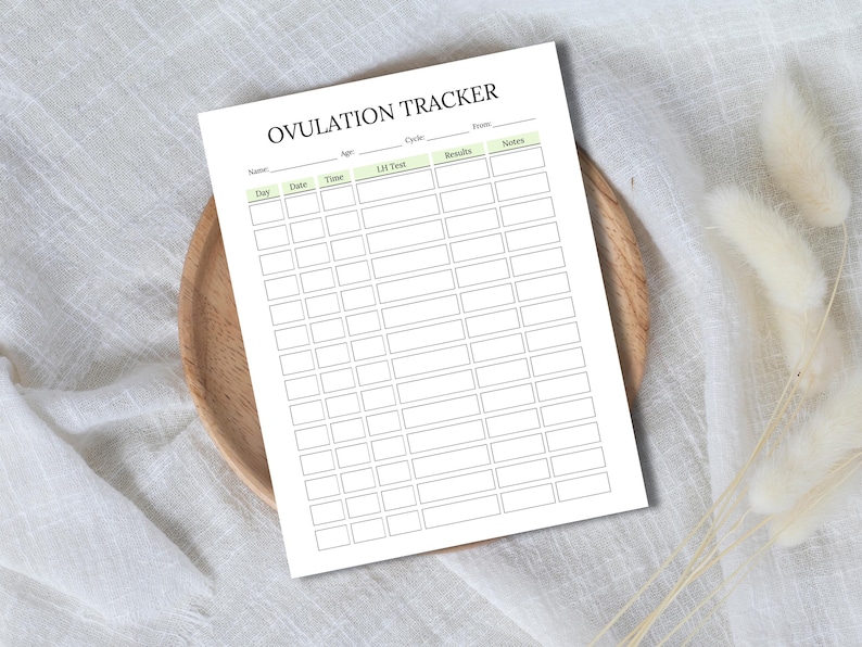 Minimal Ovulation Tracker Printable, Fertility Cycle Chart (A4 A5 US ...