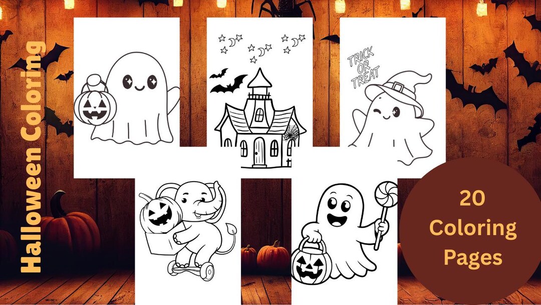 Halloween Coloring Pages: Spooky Activity Book (PDF) - Etsy