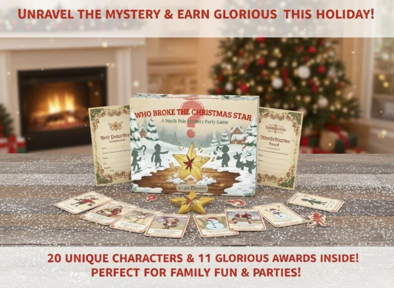 Printable Christmas Murder Mystery Game – Who Broke the Christmas Star ...