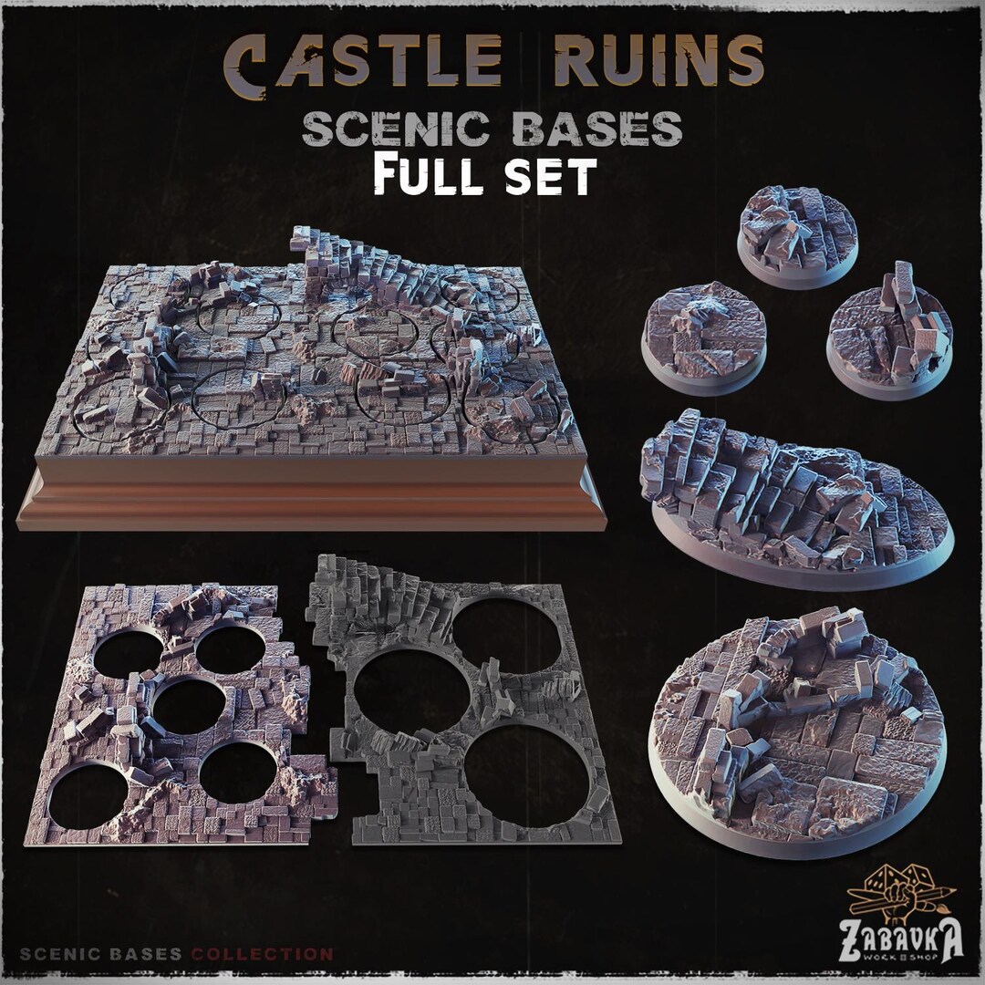 Castle Ruins - Scenic Bases - Warhammer/aos/miniature Bases - Etsy