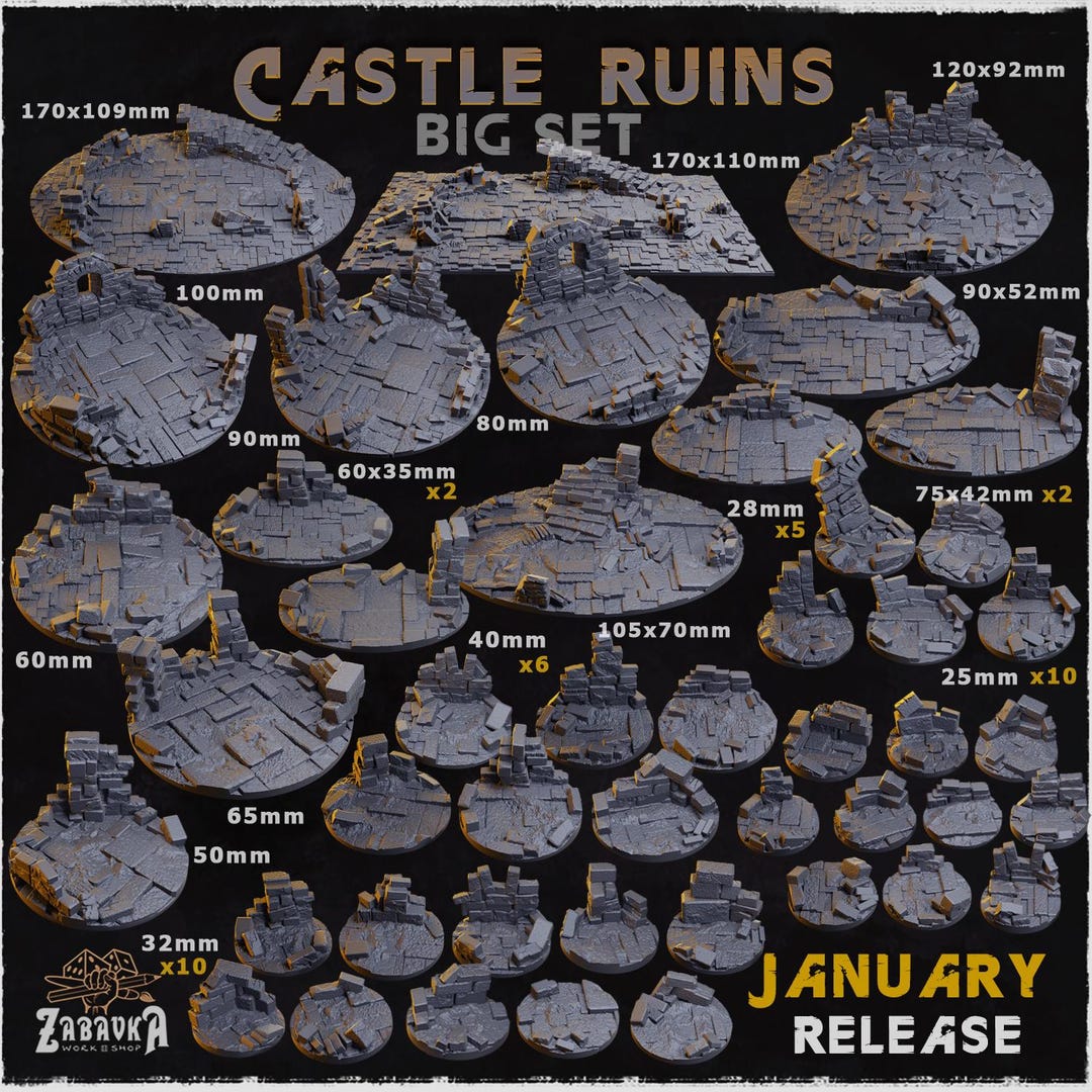 Castle Ruins - Wargames Bases and Toppers - Warhammer/aos/trenchcrusade ...
