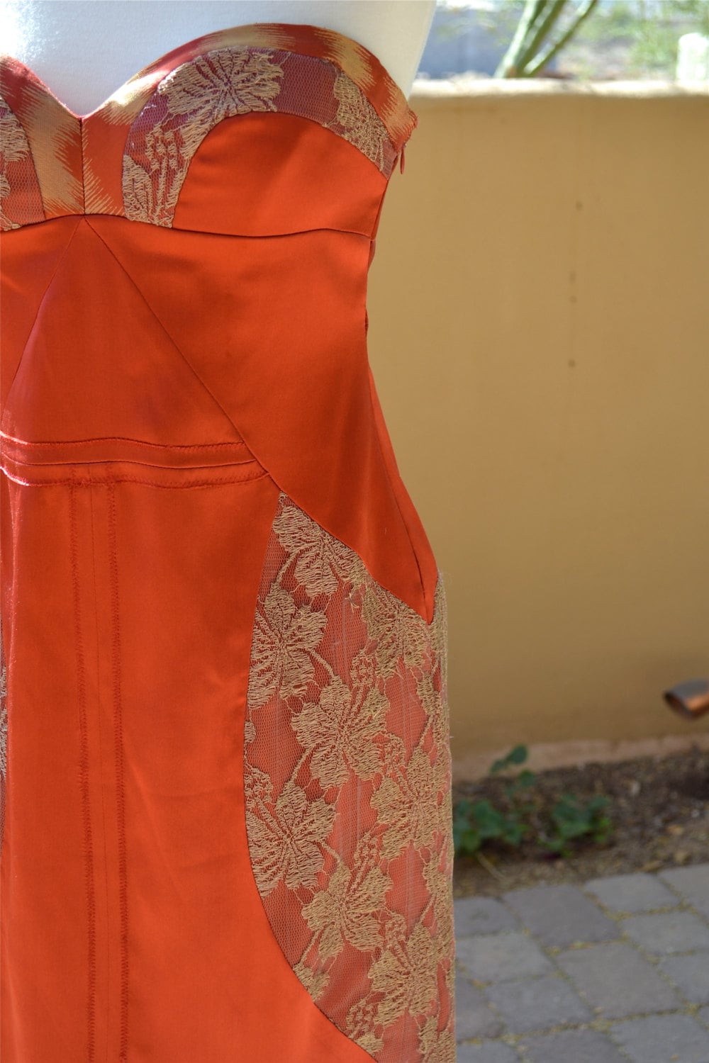 100% Silk Satin Nicole Miller Collection Sienna Orange and - Etsy