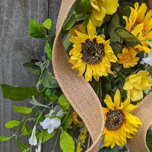Door Swag, Sunflower Swag for Door, Pew End, Large Lantern, Sunflower ...