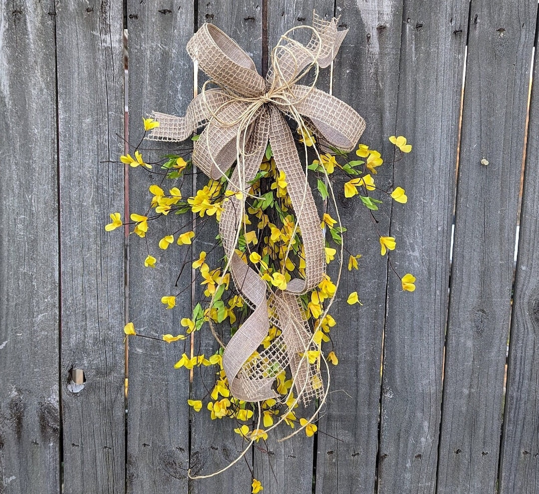 Spring Yellow Bell Swag, Medium Forsythia Swag, Decor, Swag for Door ...