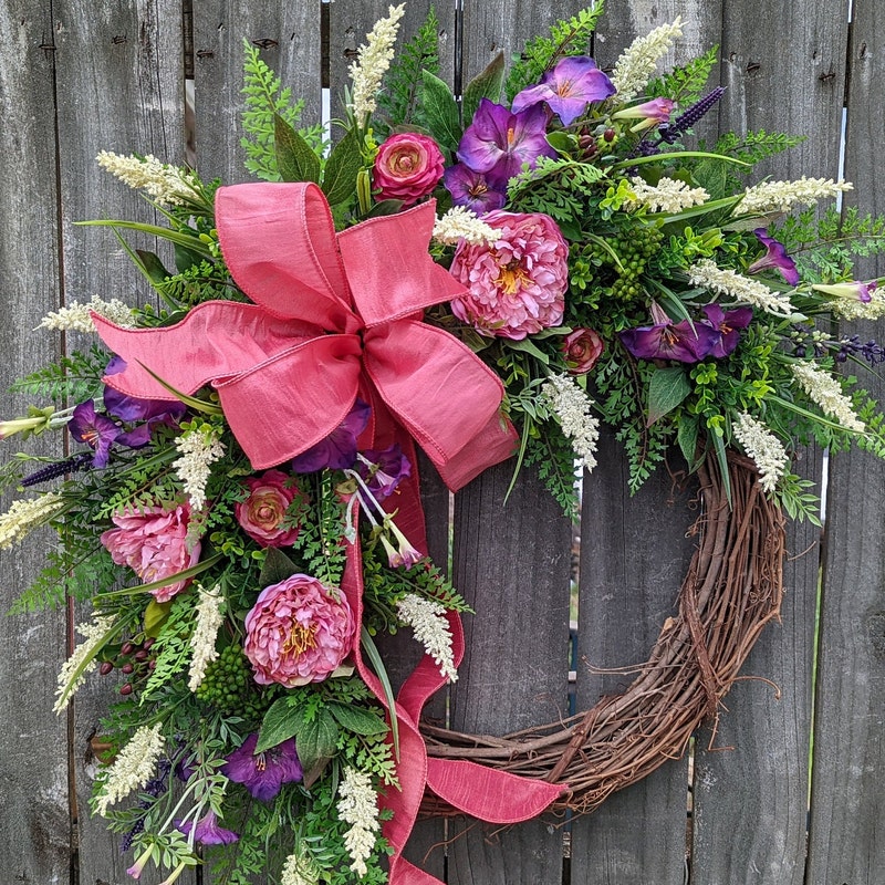 Pink Wreath - Etsy