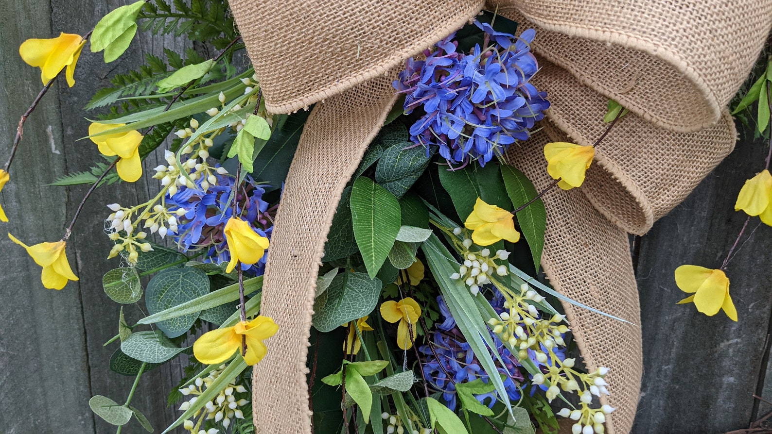 Spring Wreath Forsythia and Allium Wreath Springtime Yellow - Etsy