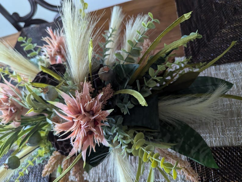 Centerpiece, Beach Crate Arrangement, Pampas Grass, Tropical ...