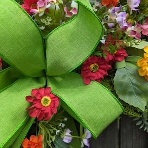 Spring Wreath, Bright Spring / Summer Wreath, Door Wreath Wreath, Front ...