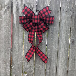 Christmas Bow, Buffalo Check Wired Christmas Ribbon for Wreath Bow ...