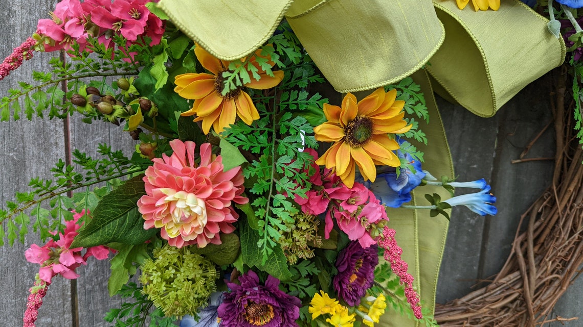 Spring Wreath Spring/summer Wreath Spring Wreath Bright - Etsy
