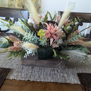 Centerpiece, Beach Crate Arrangement, Pampas Grass, Tropical ...