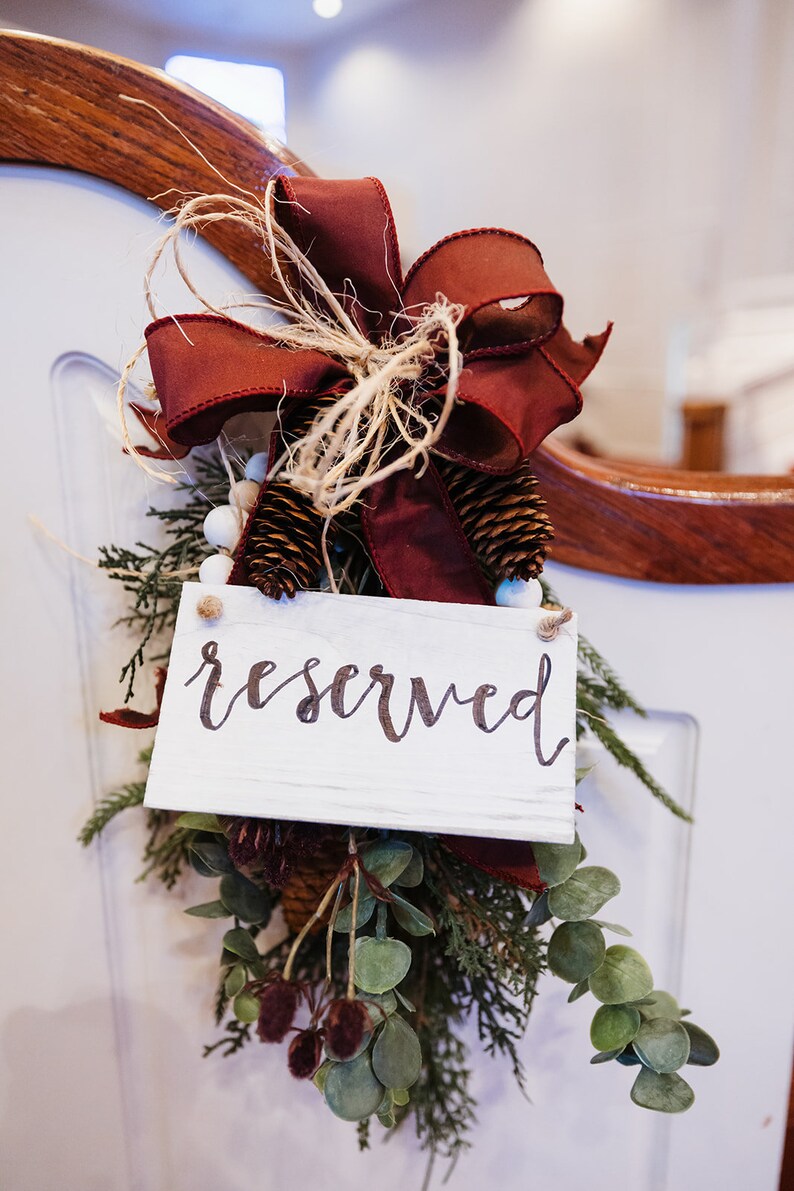 Evergreen Swag, Realistic Wedding Pew End Aisle Swag, Small Swag, Moody ...