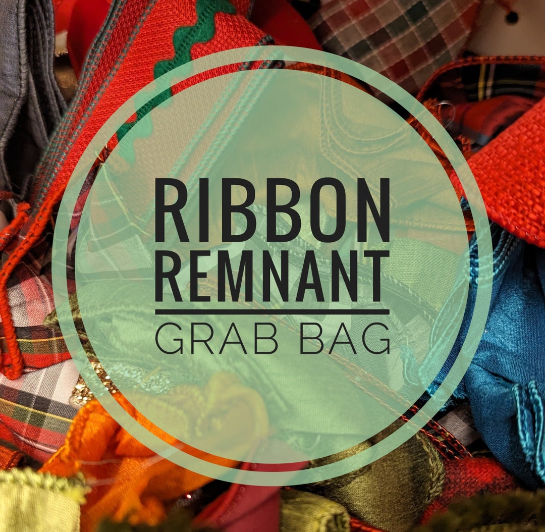 Ribbon Remnant Grab Bag, Wired Ribbon Scraps, Mixture of Seasons ...