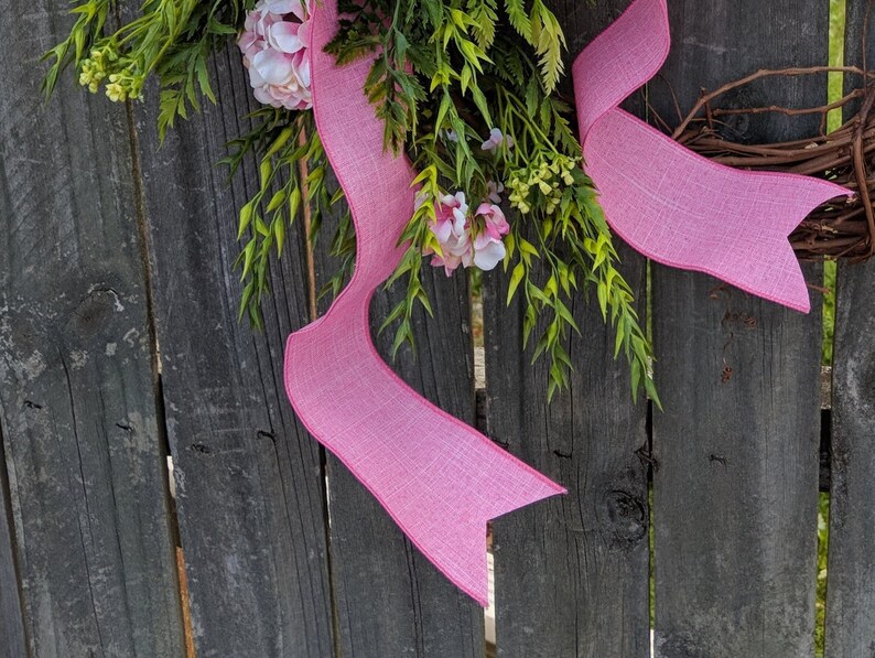 Pink Bow for Wreath, Wreath Bow, Baby Shower Wreath Bow, Linen - Etsy