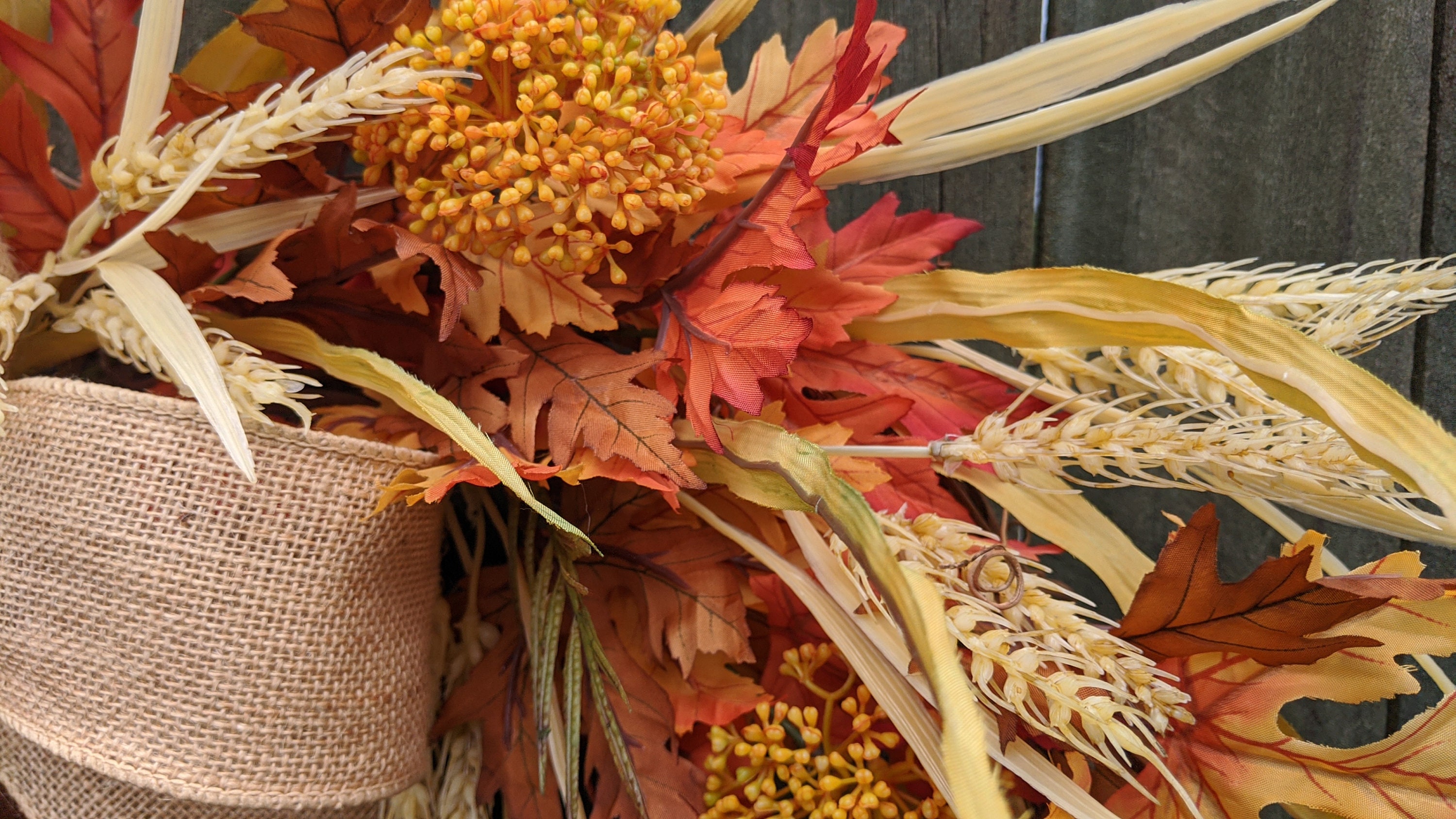 Fall Wreath, Fall Wheat Wreath, Fall Leaves Wreath, Fall burlap Wreath ...