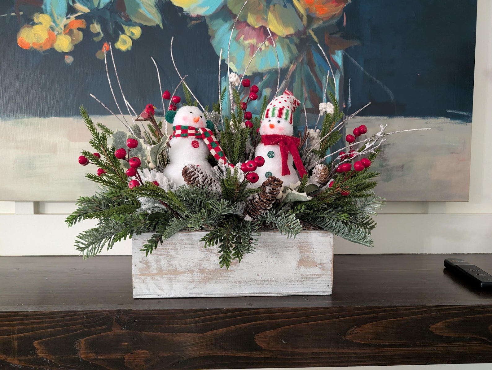 Snowman Table Arrangement for Christmas and Winter, Centerpiece for ...